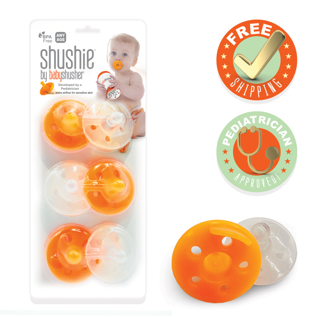 Shushie™ Soothing Silicone Pacifier Set (6-Pack) – BabyShusher