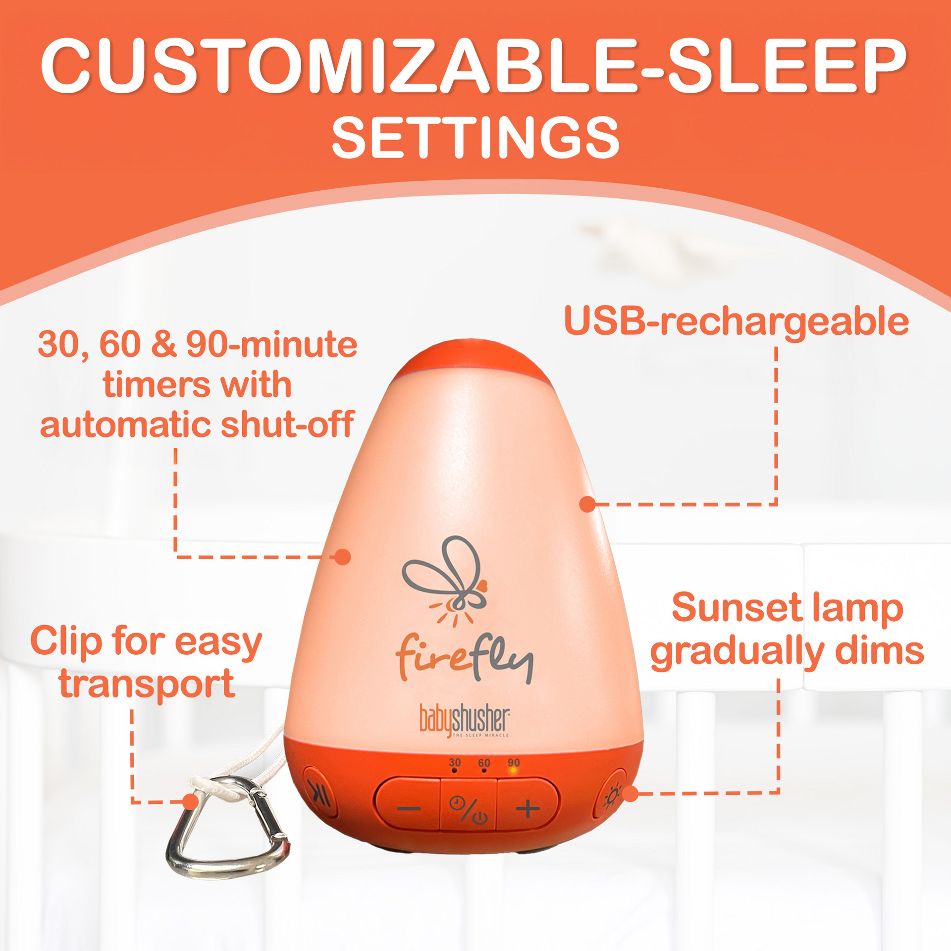 Shusher Firefly by Baby Shusher: Portable Baby Sleep Soother